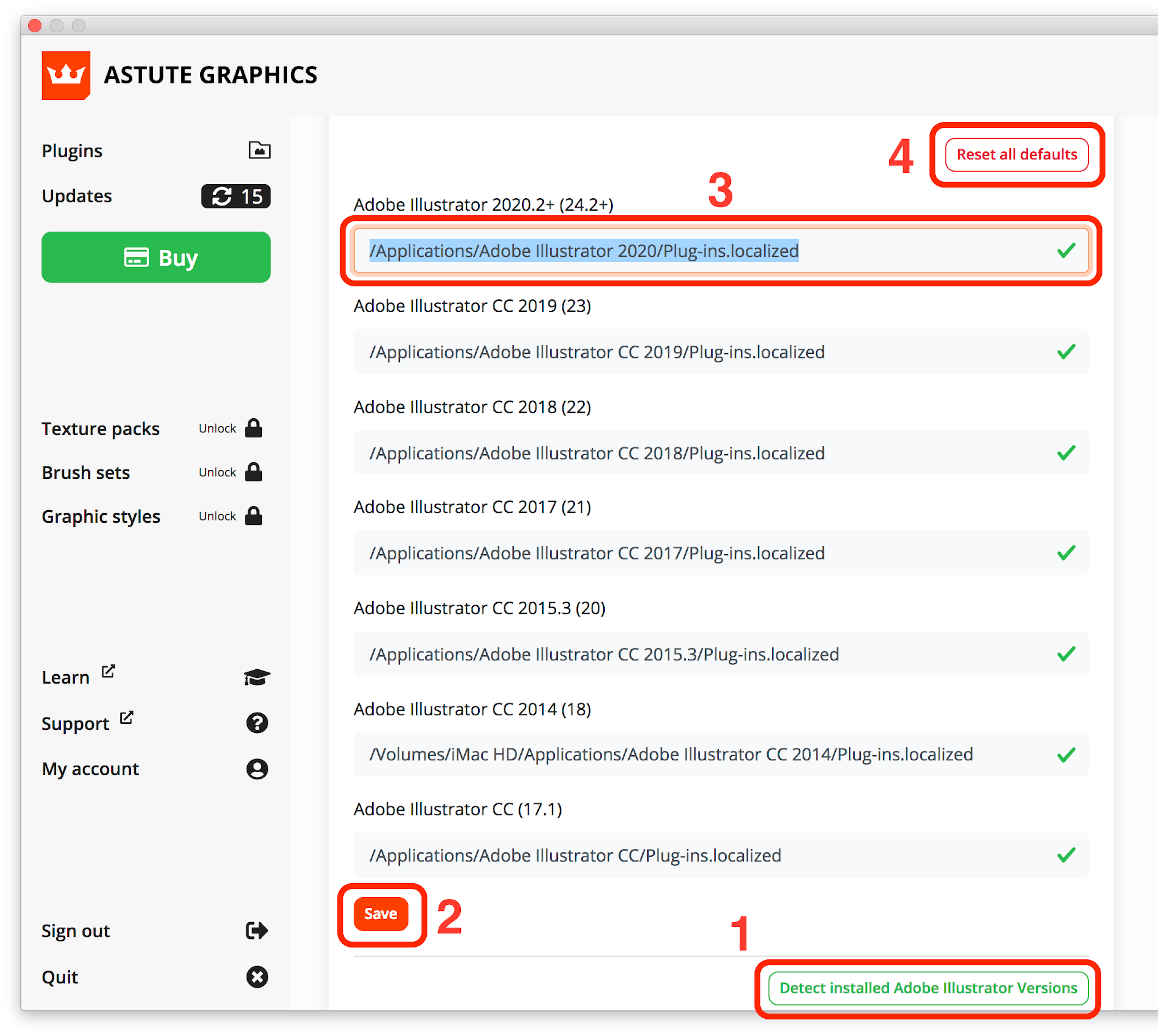 Settings In Astute Manager Astute Graphics