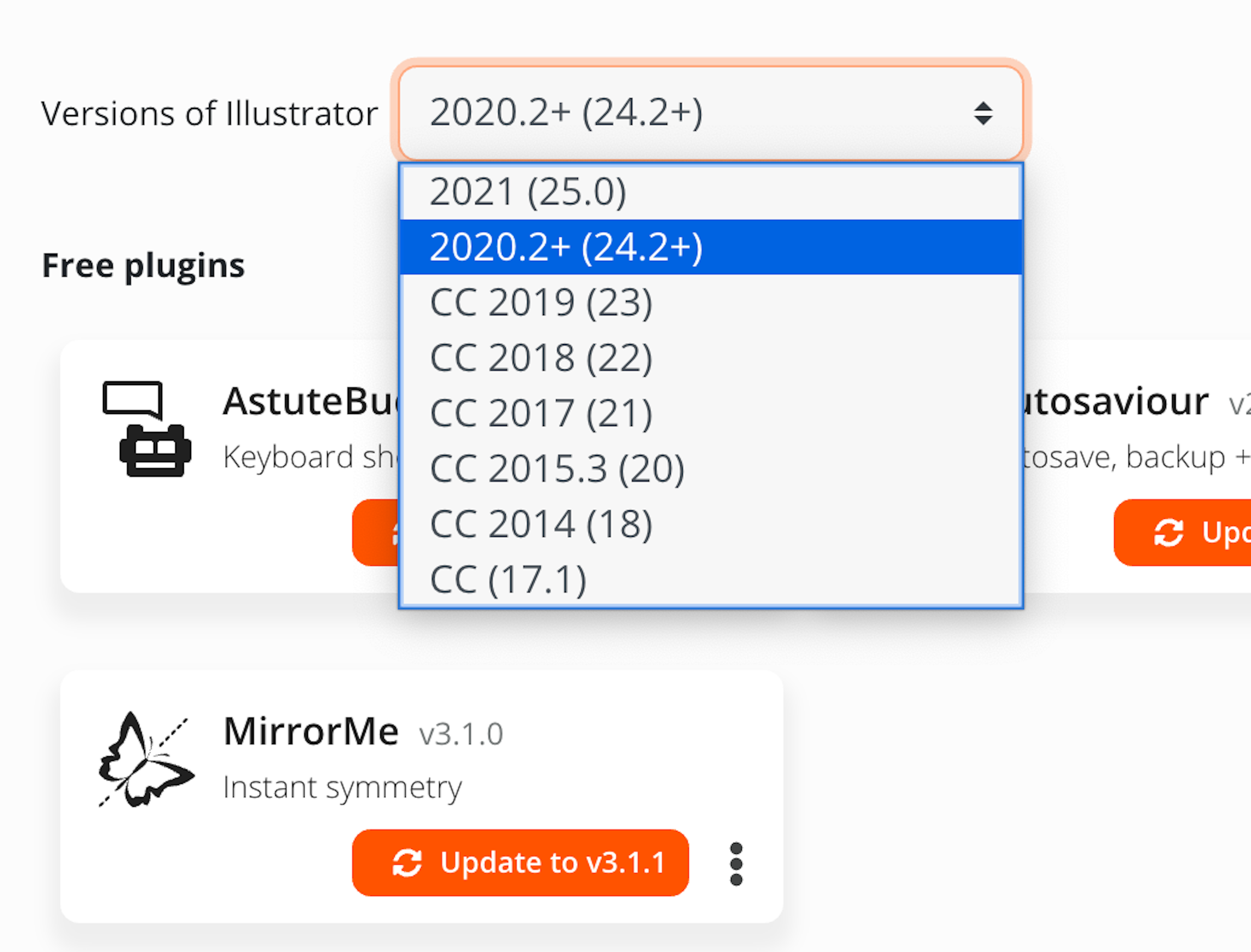Plugin management options in Astute Manager | Astute Graphics
