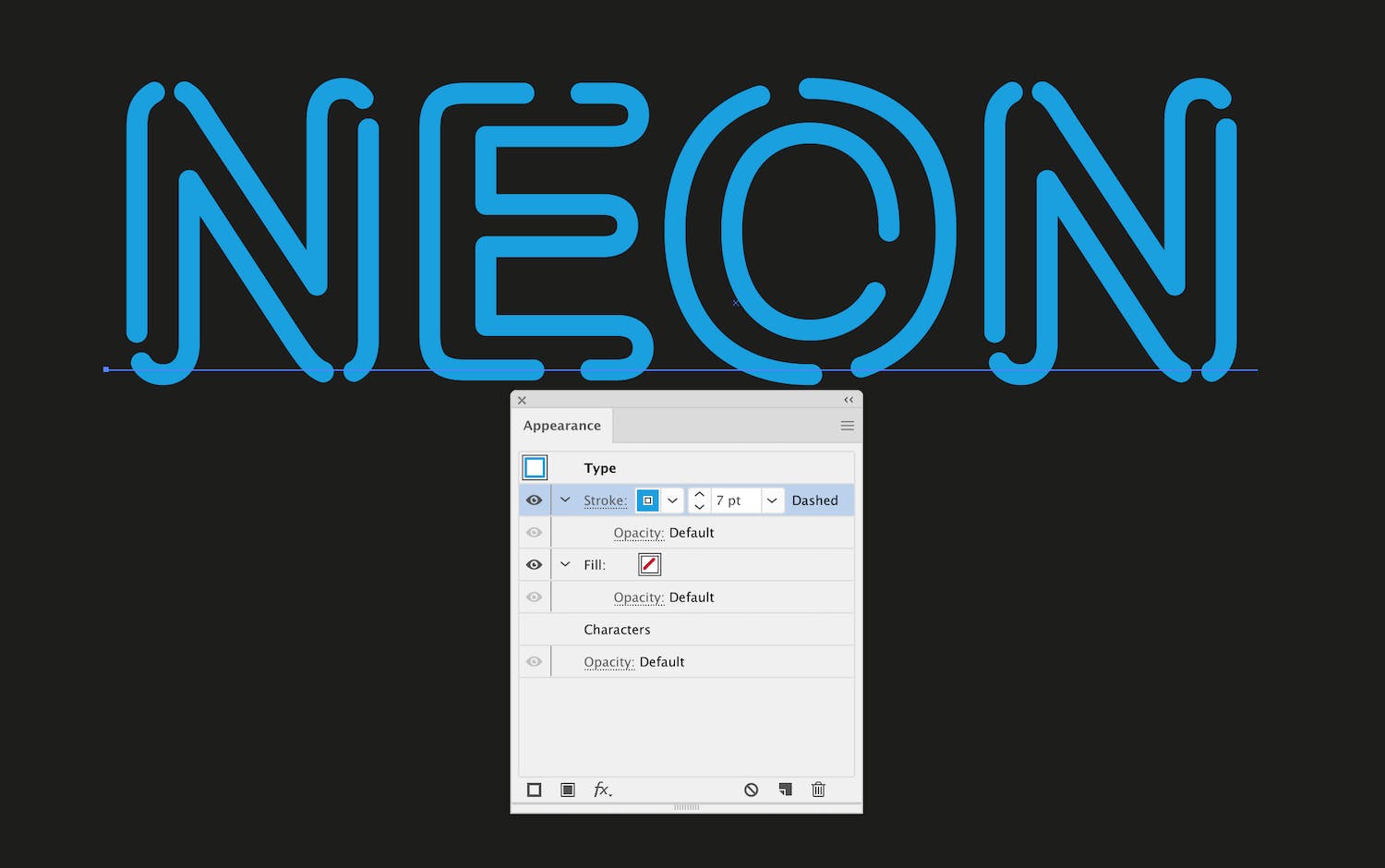 Create neon text effect with Stylism and Adobe Illustrator
