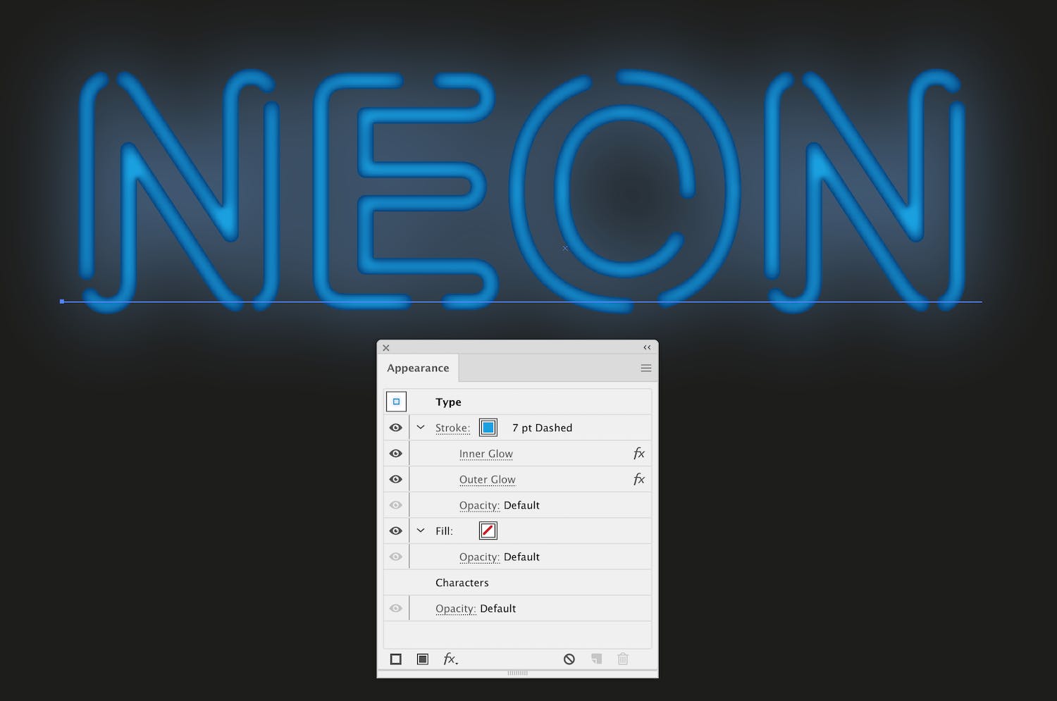 Create neon text effect with Stylism and Adobe Illustrator
