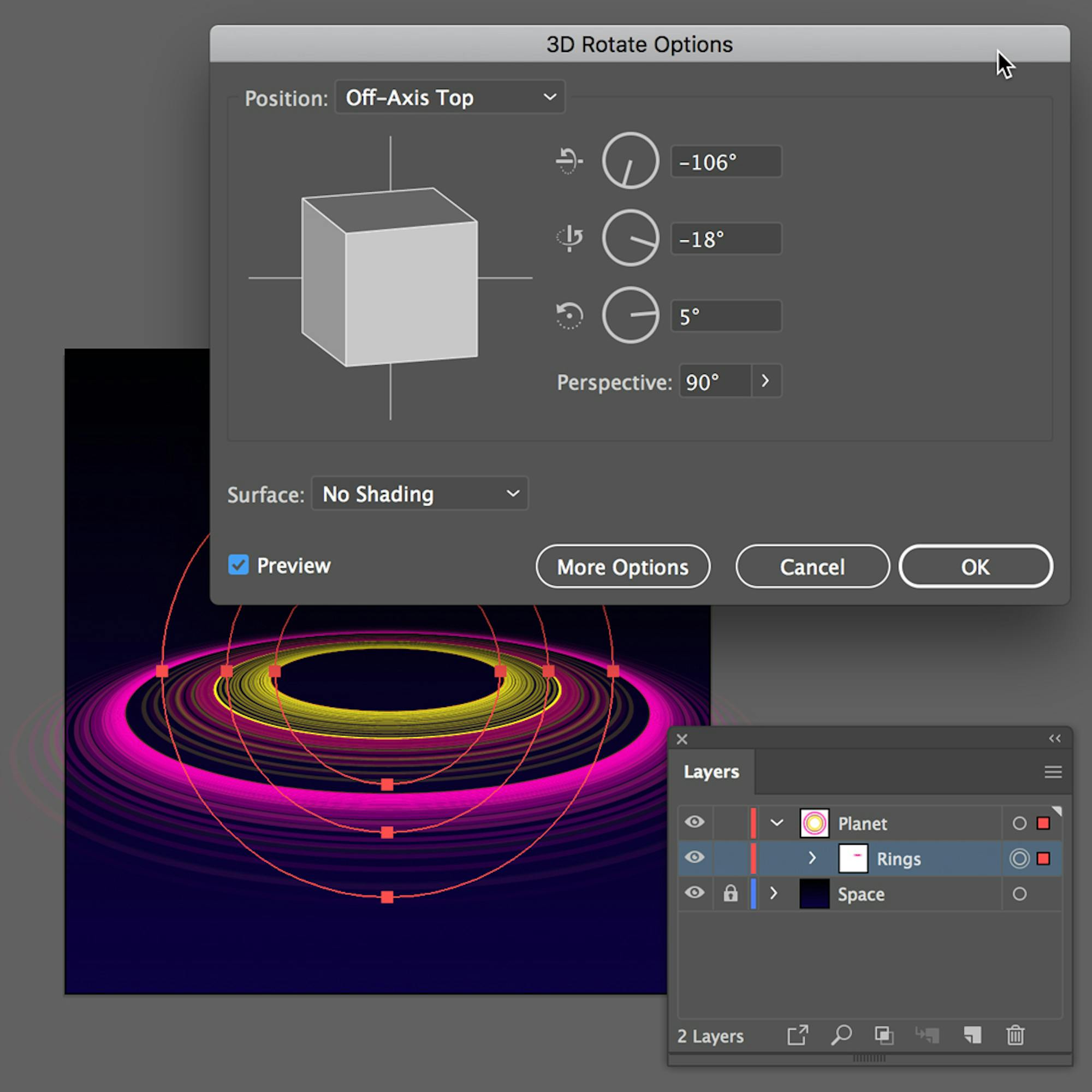 Creating 'planet offset' with Stylism