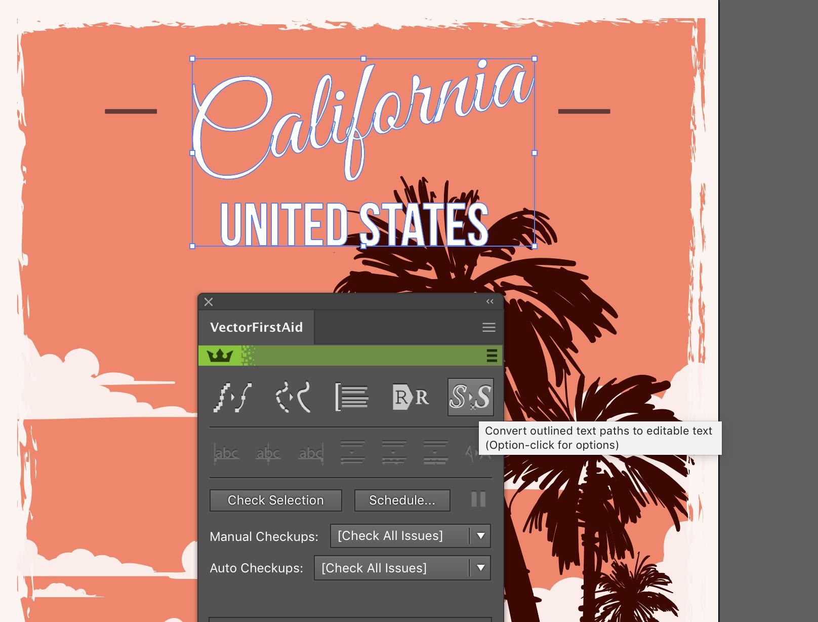 How to convert outlined text to editable text with VectorFirstAid