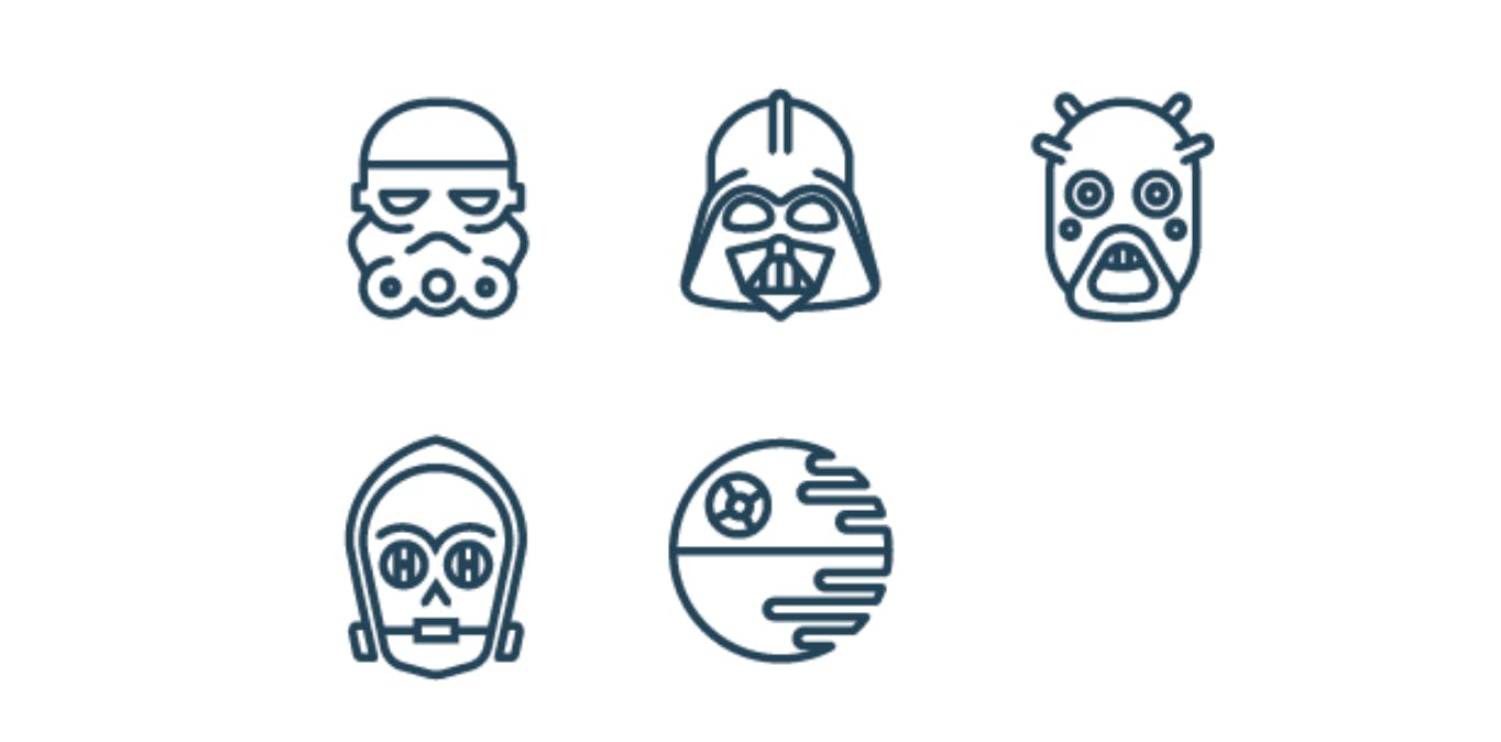 How to create Star Wars icons in a line art style