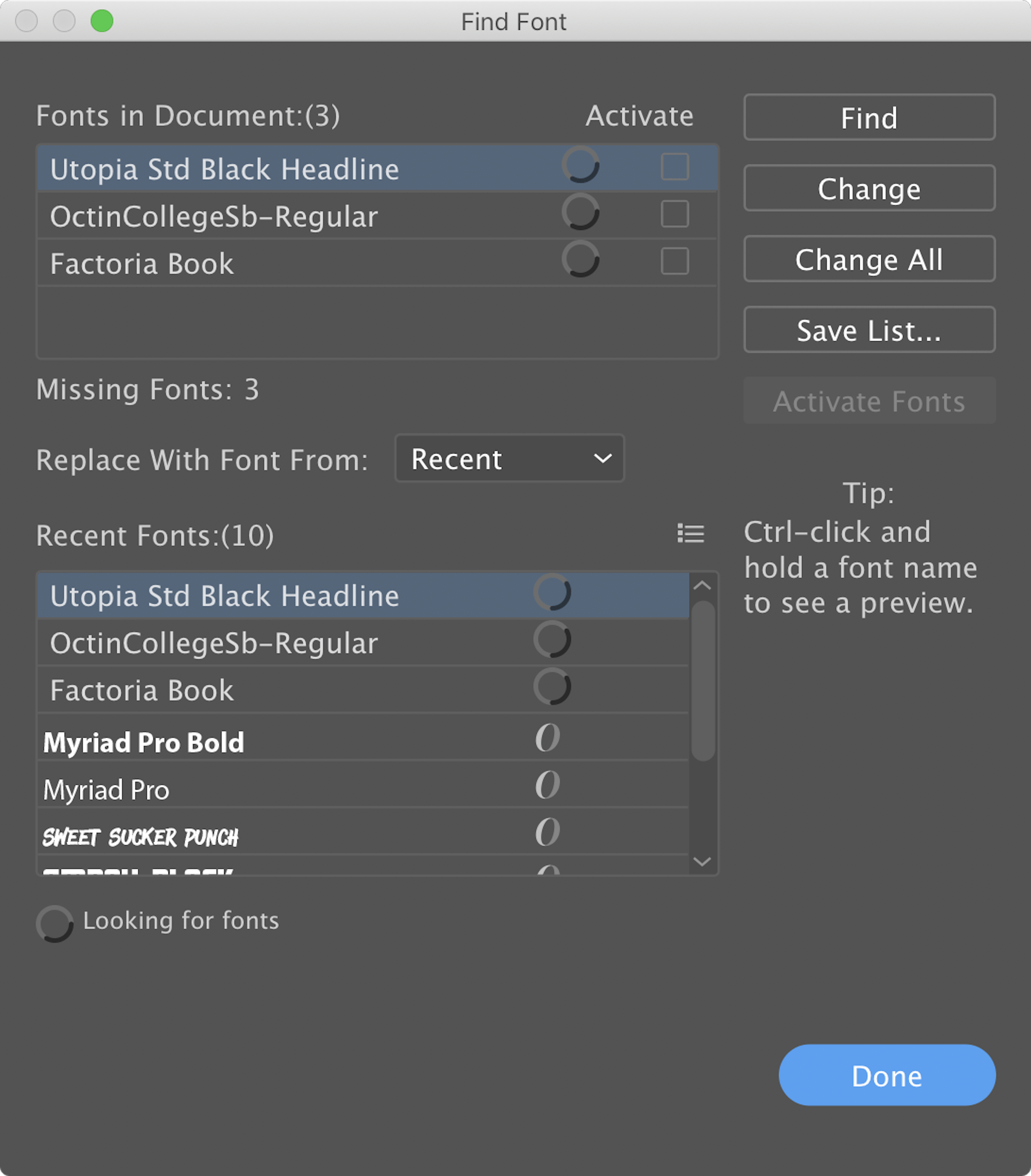 Replace missing fonts in Adobe Illustrator