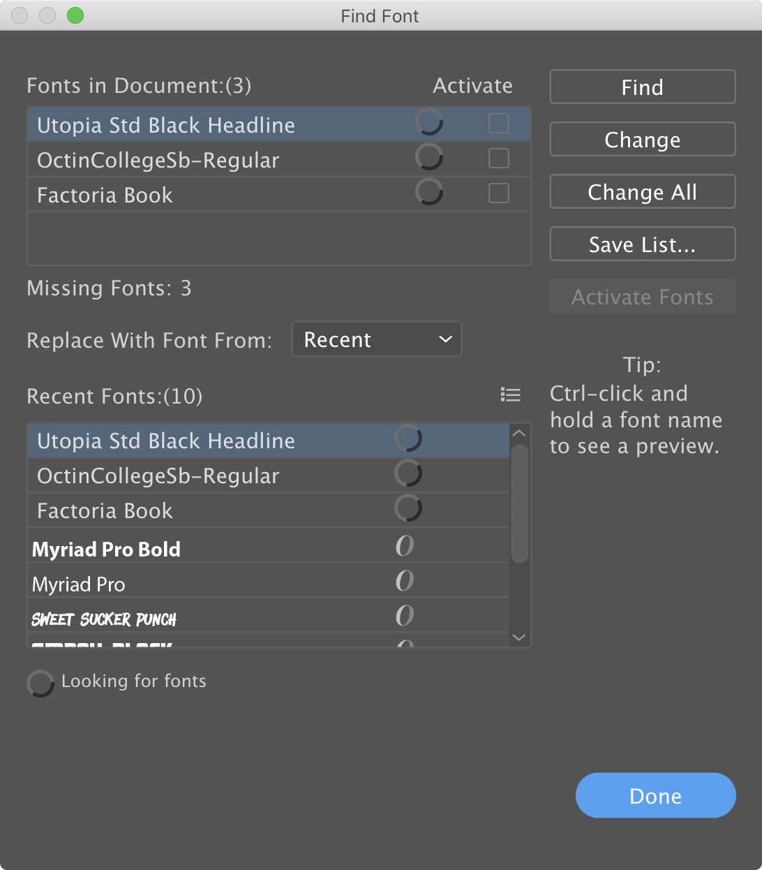 Replace missing fonts in Adobe Illustrator