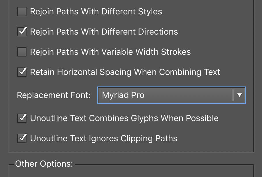 Replace missing fonts in Adobe Illustrator