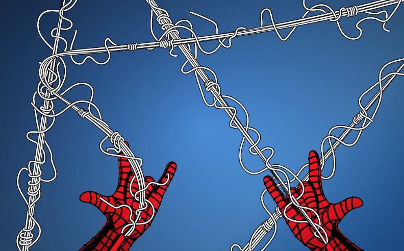 Create Spiderman’s web, just like in the comics