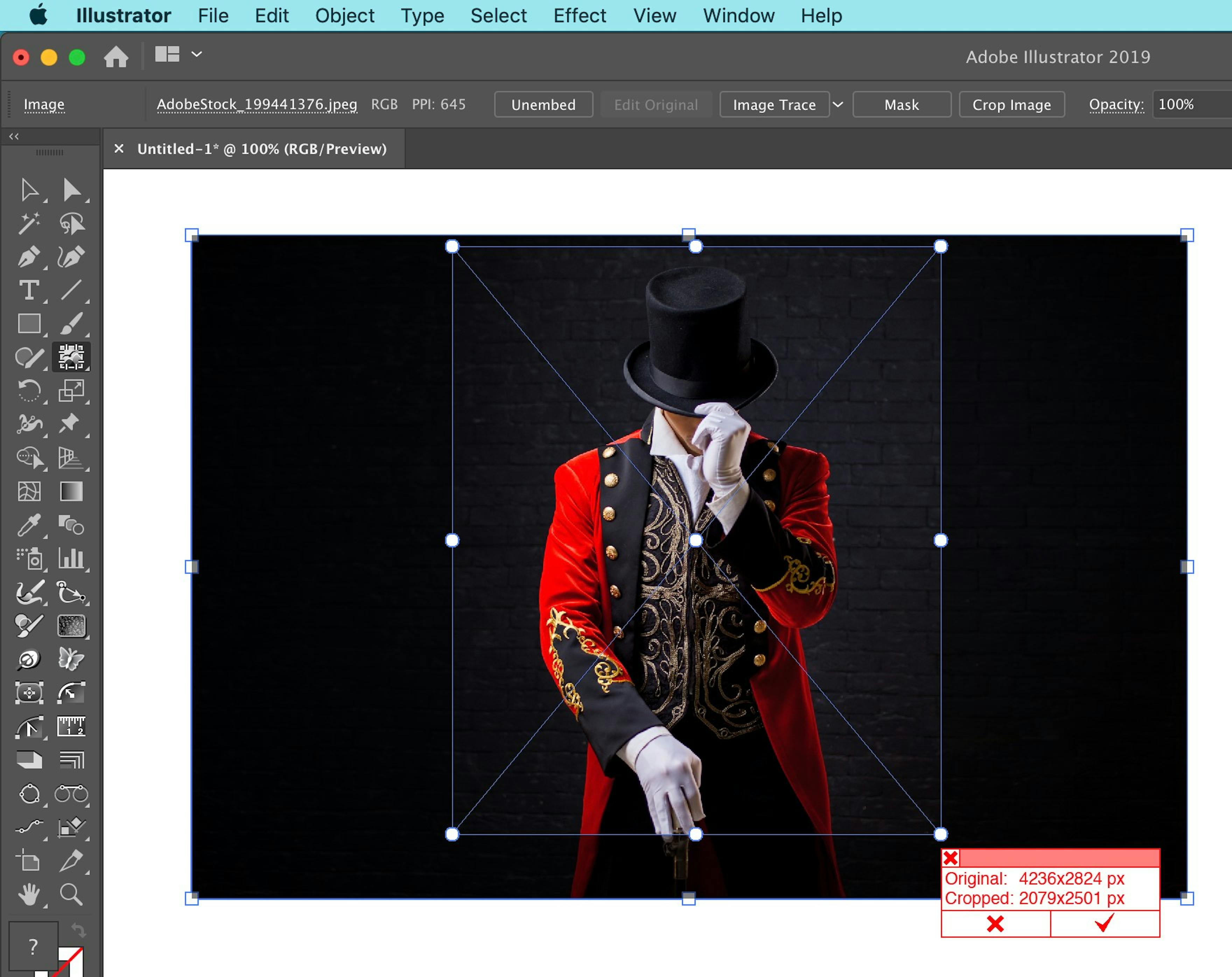 How to crop and trim a photo in Adobe Illustrator