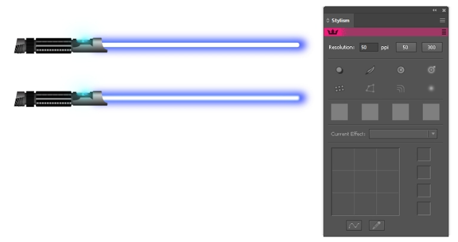 Create a custom, stylistic Lightsaber with Stylism | Astute Graphics