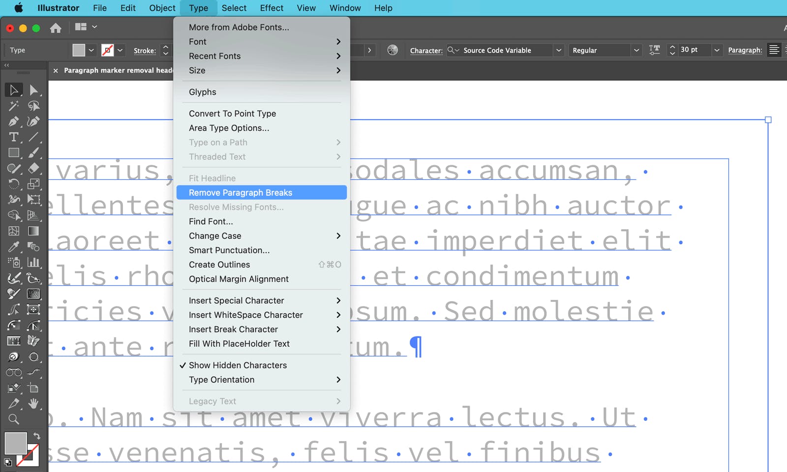 VectorFirstAid new feature: remove paragraph breaks